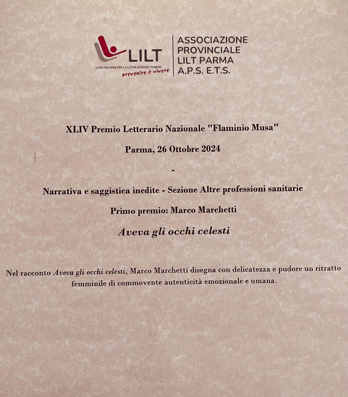 Aveva gli occhi celesti - Marco Marchetti - Nutrizionista
